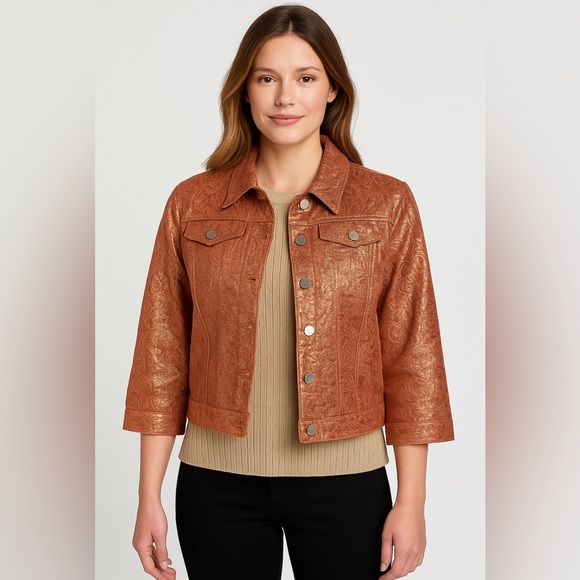 Ruby Rd. | Jackets & Coats | Ruby Rd Metallic Paisley Jacket In A ...